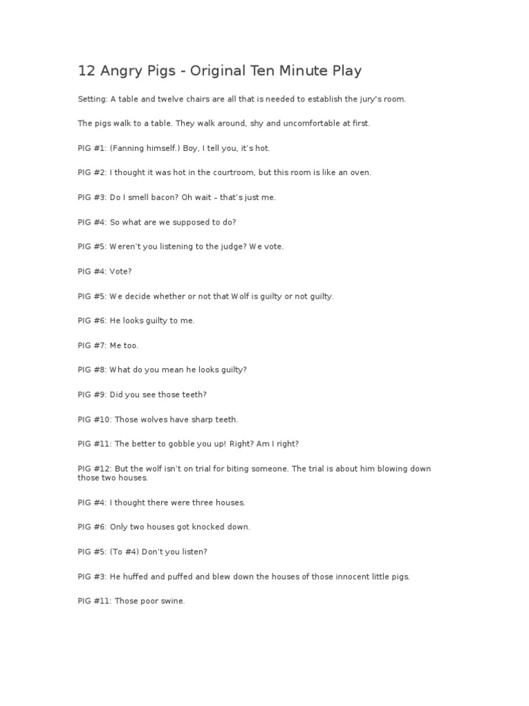 12 Angry Pigs... | PDF | Verdict | Hung Jury
