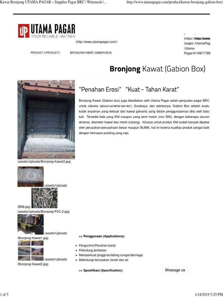 Tabel Berat Kawat Bronjong | PDF