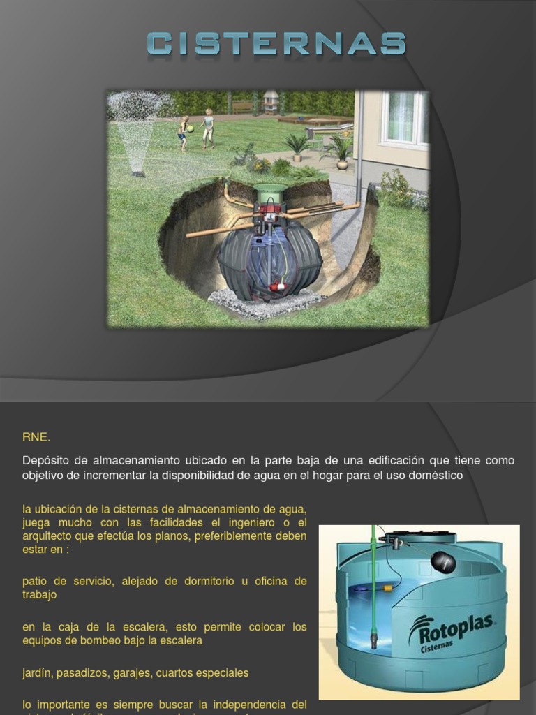 Diseño y características de cisternas de agua | PDF | Tanques | Agua