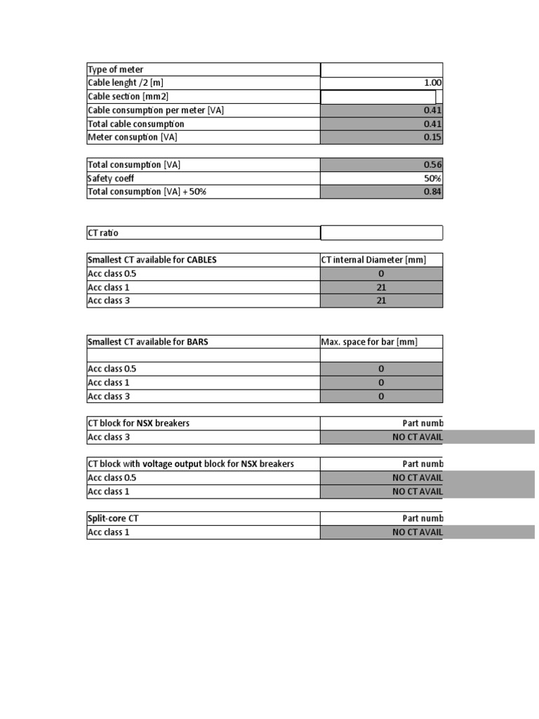 CT Calc Tool V1.2 | Download Free PDF | Electrical Equipment ...