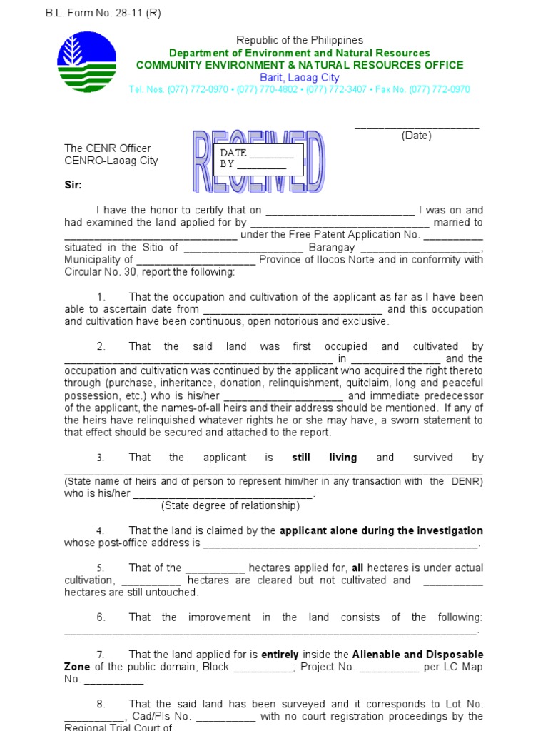 BL Form No. 28-A | PDF | Common Law | Social Institutions