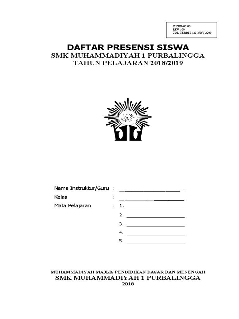 Cover Presensi Siswa Pdf
