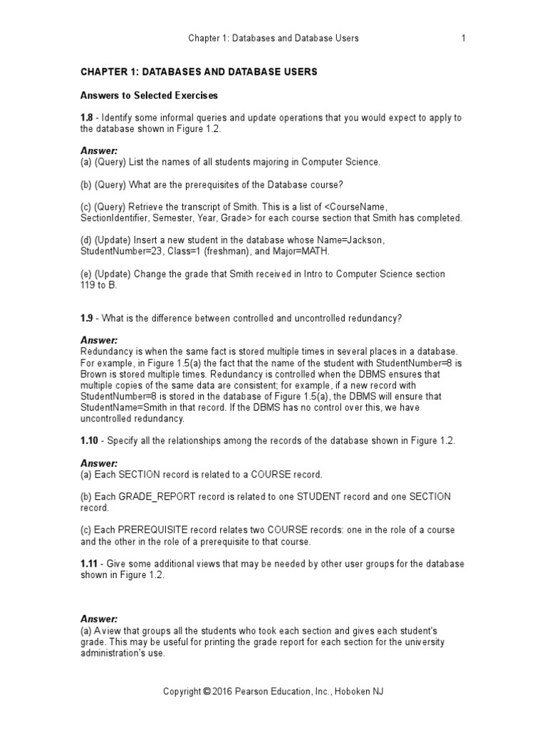 Fundamentals of Database Systems 7th Edition CHAPTER 1 Instructor ...
