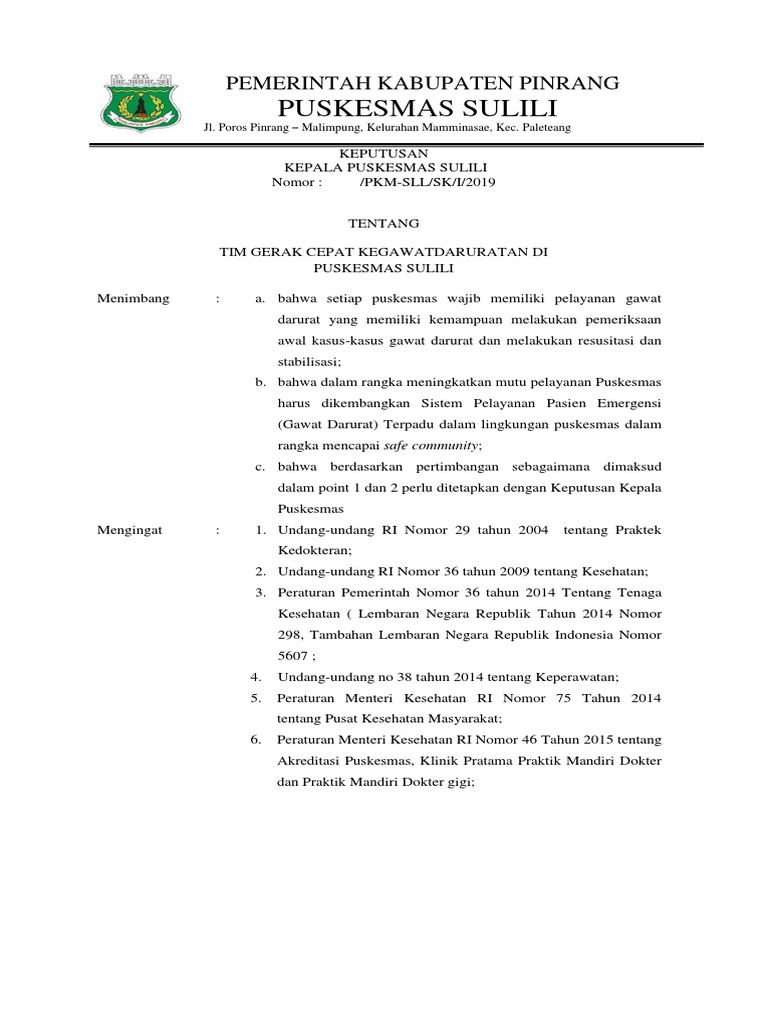 SK Tim Gerak Cepat | PDF