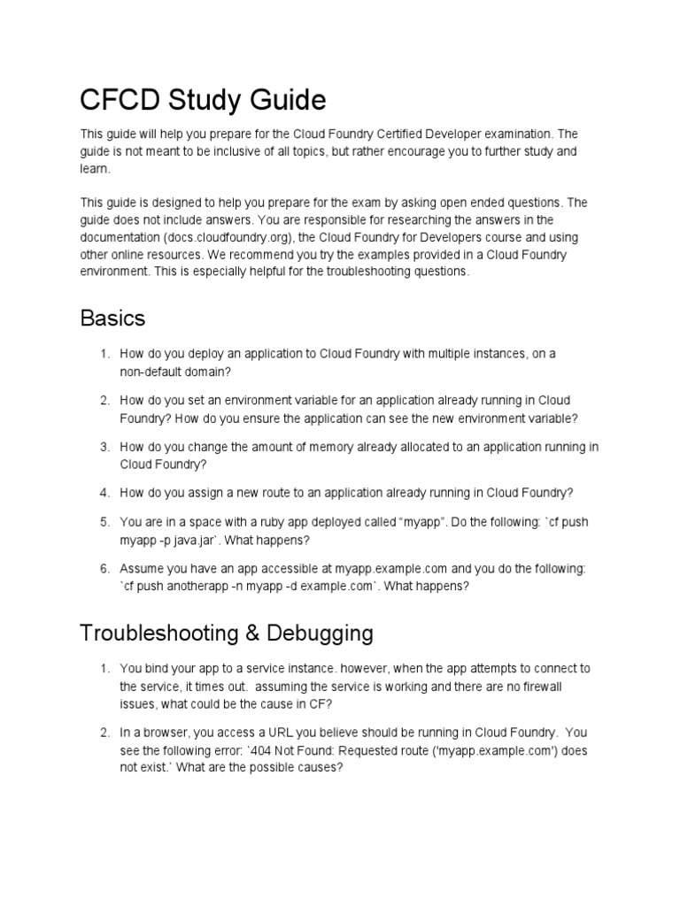 CFCD Study Guide | PDF | Cloud Computing | Application Software