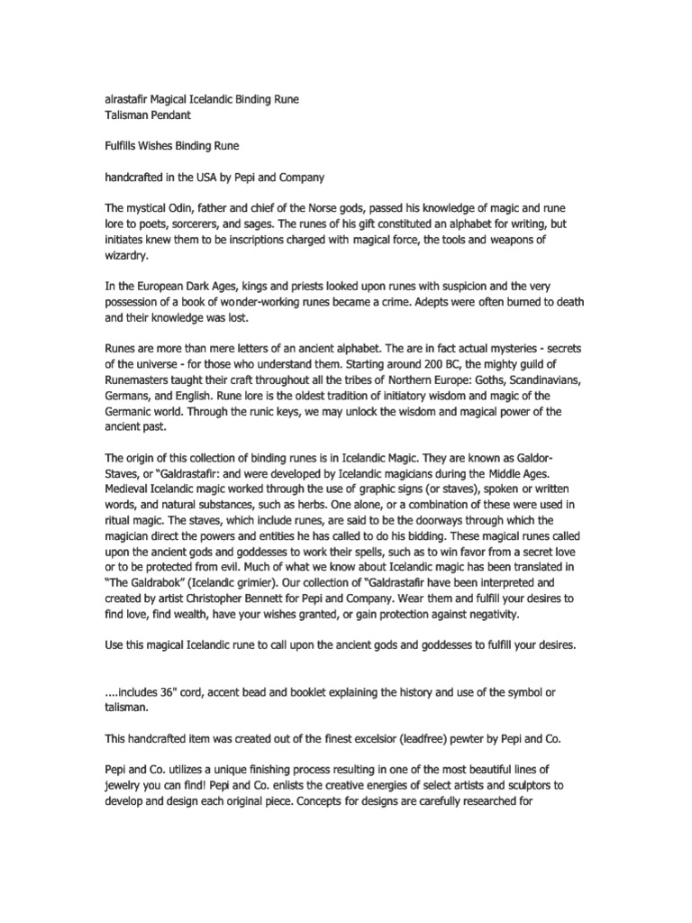 Magical Icelandic Binding Rune Talisman | PDF | Runes