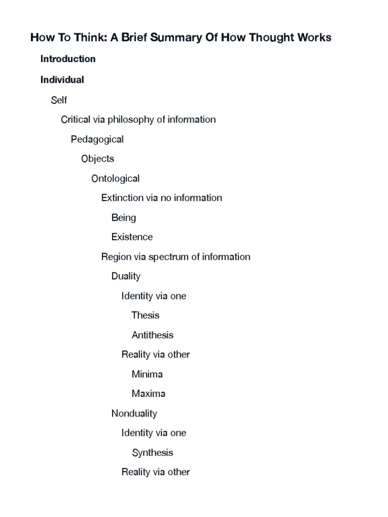 How To Think: A Brief Summary of How Thought Works: Individual ...