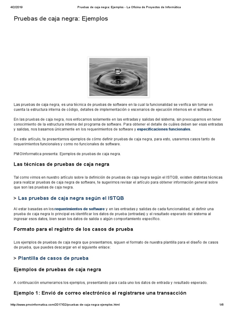 Pruebas de Caja Negra - Ejemplos - La Oficina de Proyectos de Informática | PDF | Software ...