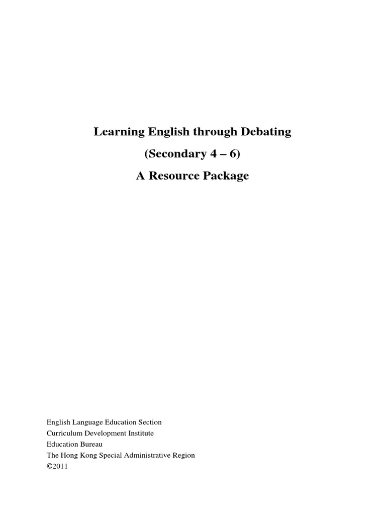 Learning English Through Debating Booklet | Download Free PDF | Teachers | Bullying