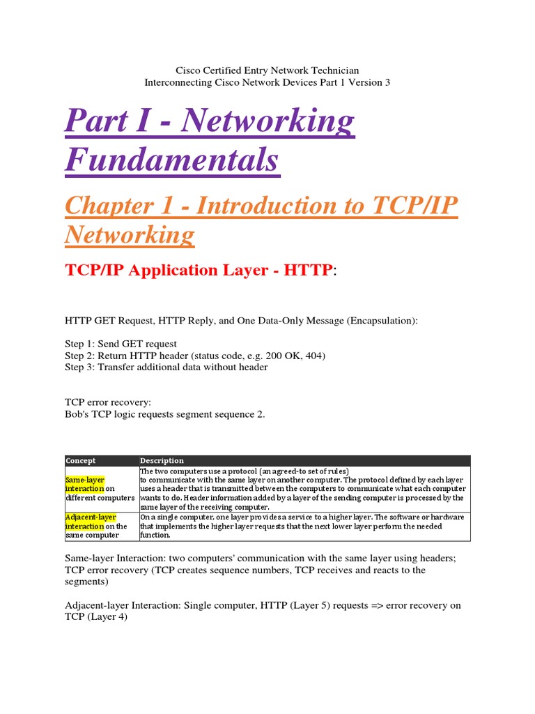 Ccna Icnd1 Study Notes | PDF | Internet Protocol Suite | Transmission ...