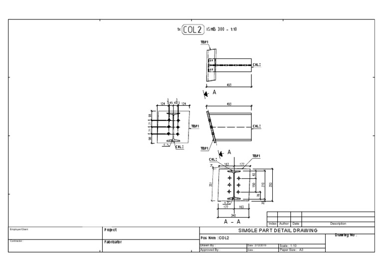 1x ISMB 300 - 1:10: Project Drawing No: Col2 | PDF