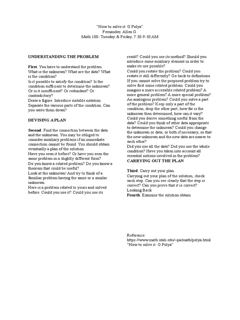 How To Solve It | PDF | Teaching Mathematics | Mathematical Analysis