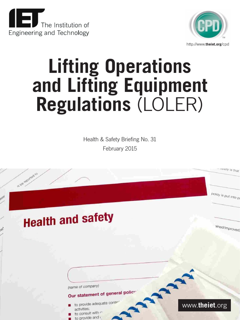 Lifting Operations and Lifting Equipment Regulations (LOLER) | Download ...
