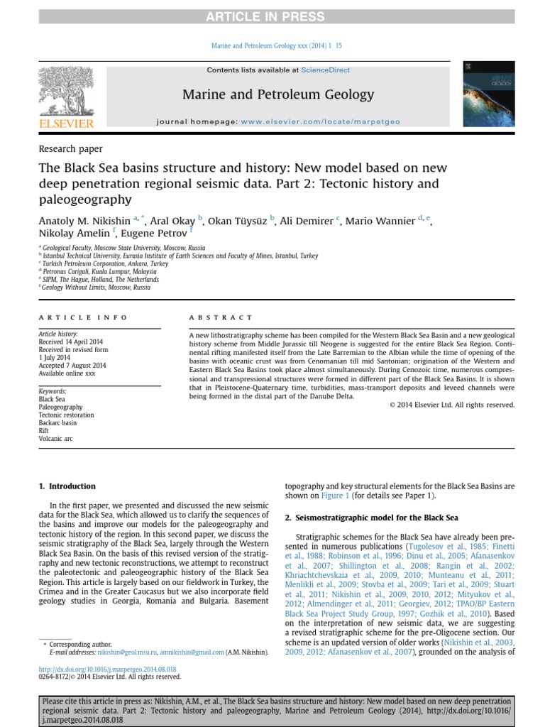 Marine and Petroleum Geology: Research Paper | PDF | Sedimentary Basin ...