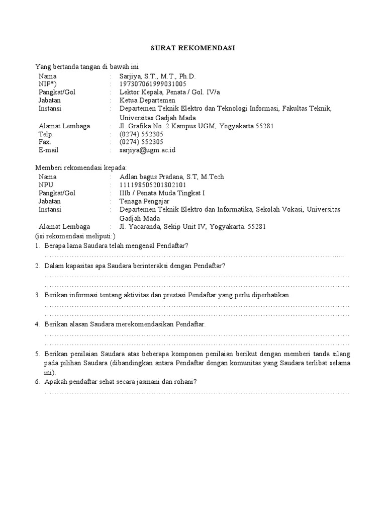 Rekomendasi LPDP Sarjiya Suhono | PDF | Komputer