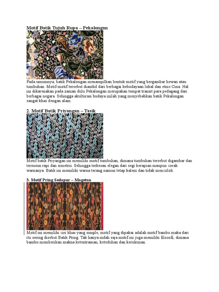 Motif Batik Tujuh Rupa | PDF