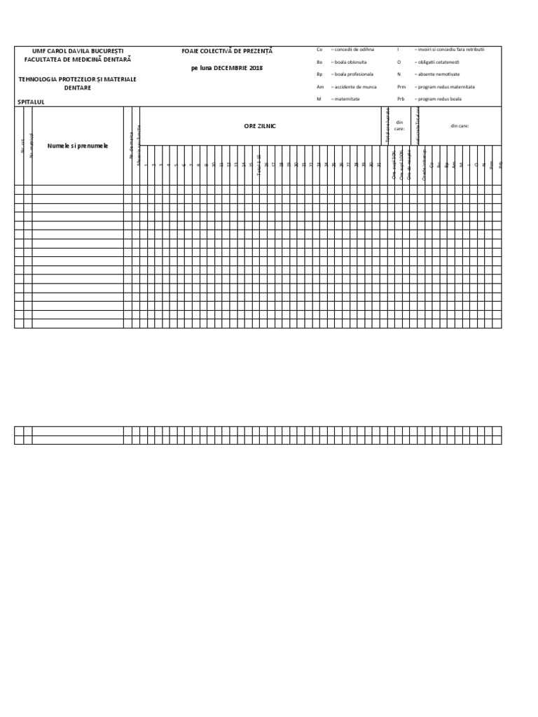 Tabel Pontaj Bun | PDF