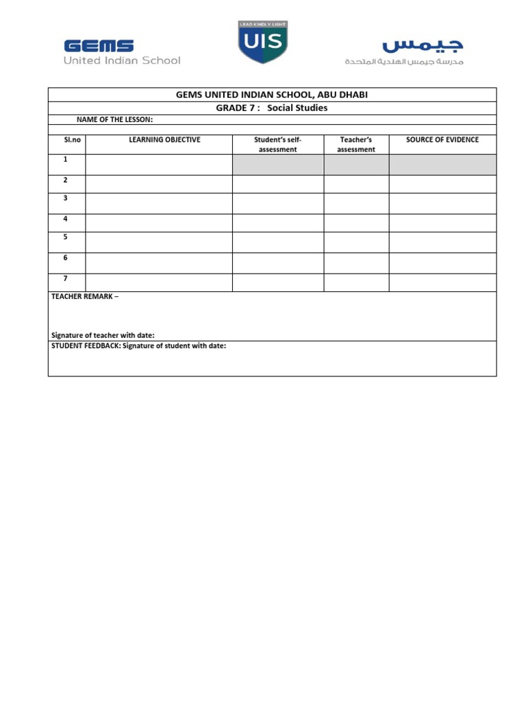 Learner Profile Blank Format | PDF