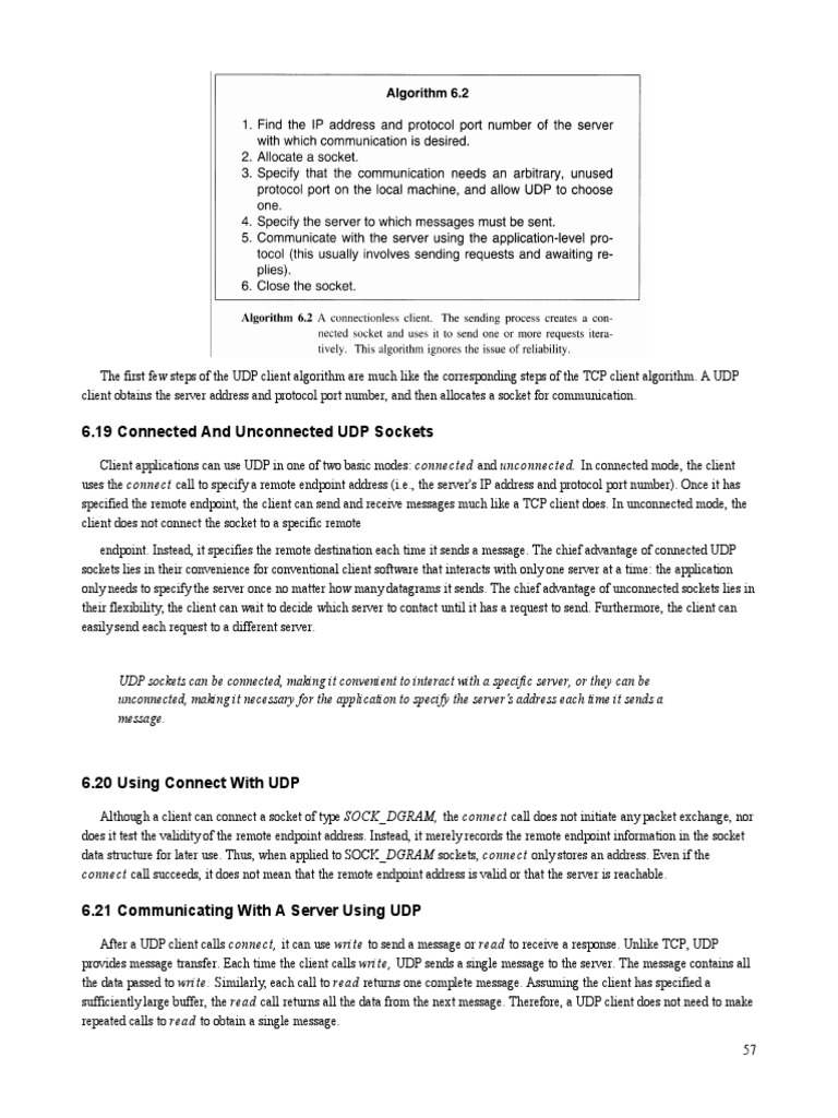 6.19 Connected and Unconnected UDP Sockets | PDF | Network Socket ...