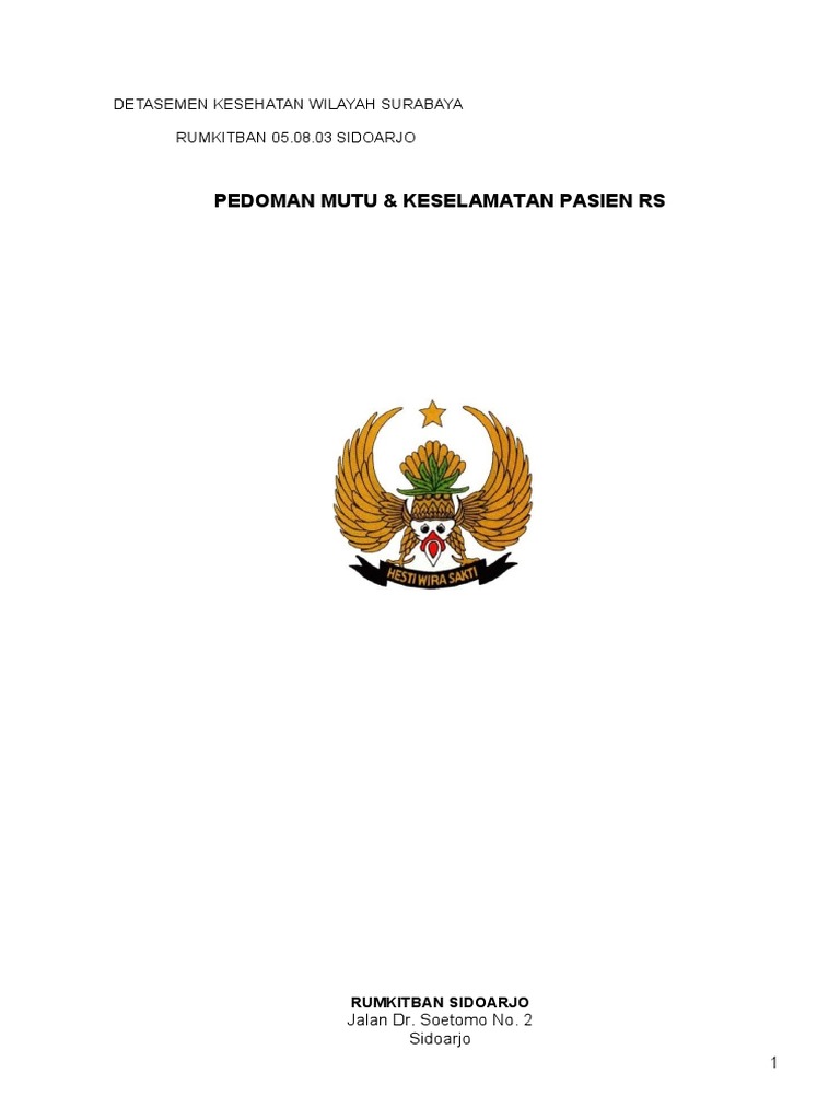 Pedoman Mutu & Keselamatan Pasien RS | PDF