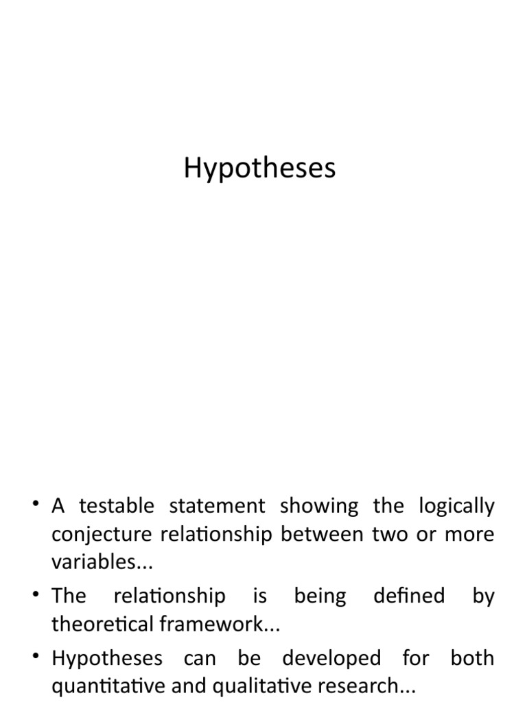 Understanding Hypotheses in Research | PDF