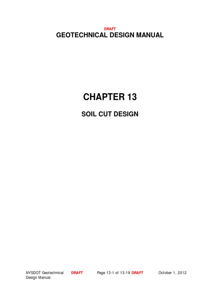 NYSDOT Soil Cut Design Guide | PDF | Geotechnical Engineering | Soil ...