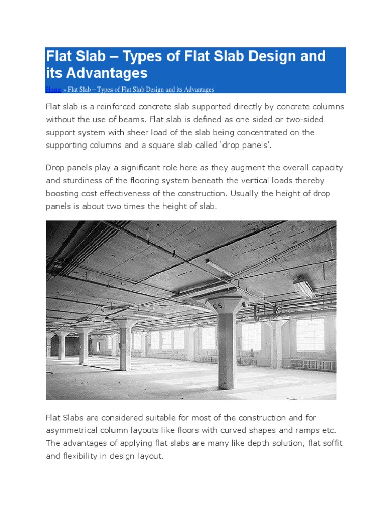 Flat Slab - Types of Flat Slab Design and Its Advantages | PDF | Column ...
