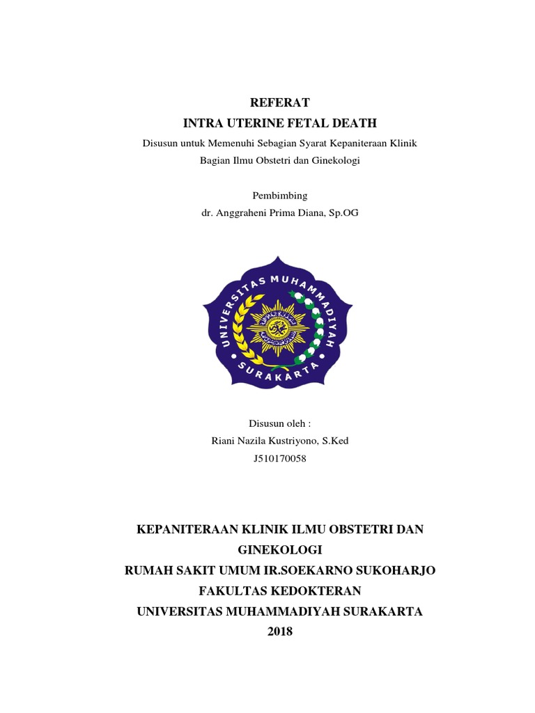 Intrauterine Fetal Death: Definisi, Risiko, dan Penanganan | PDF
