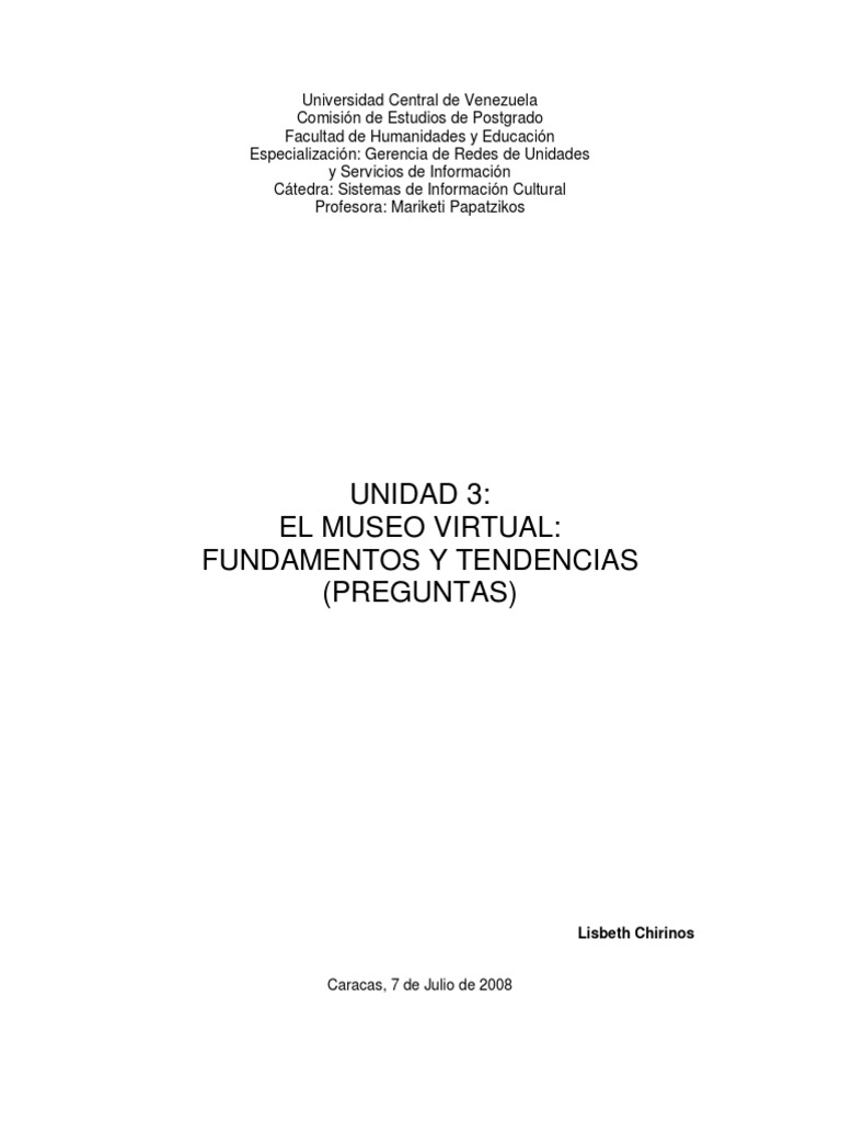 Museos Virtuales: Fundamentos y Tendencias | PDF | Tecnología de ...