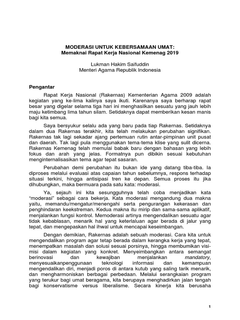 Moderasi Lukman Hakim PDF | PDF