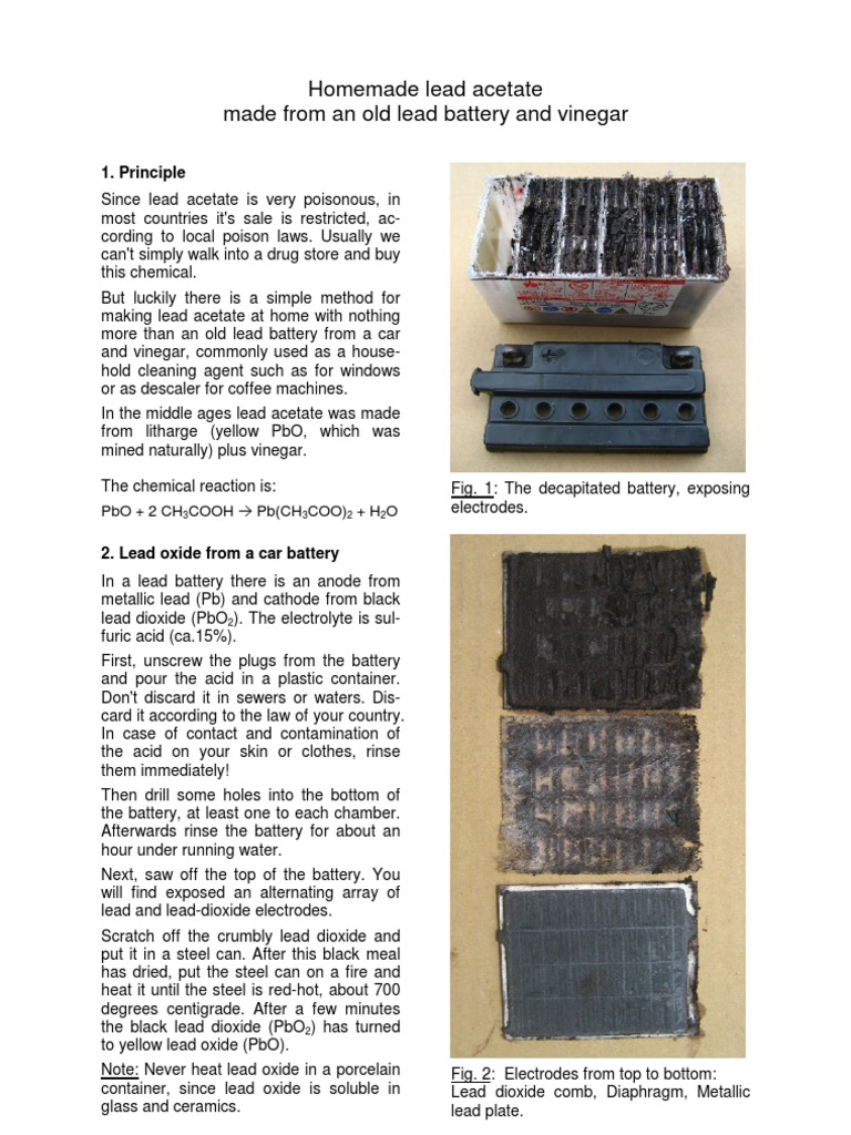 Homemade Lead Acetate Solution Guide | PDF | Lead | Sets Of Chemical ...