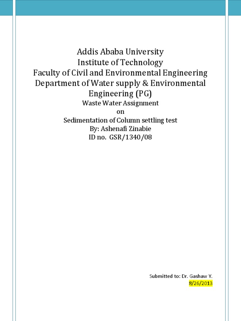 Column Settling Test Analysis for Sedimentation Processes | PDF | Water ...