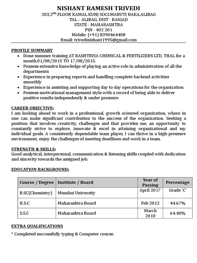 Nishant Resume 2 | Download Free PDF | Learning | Psychology