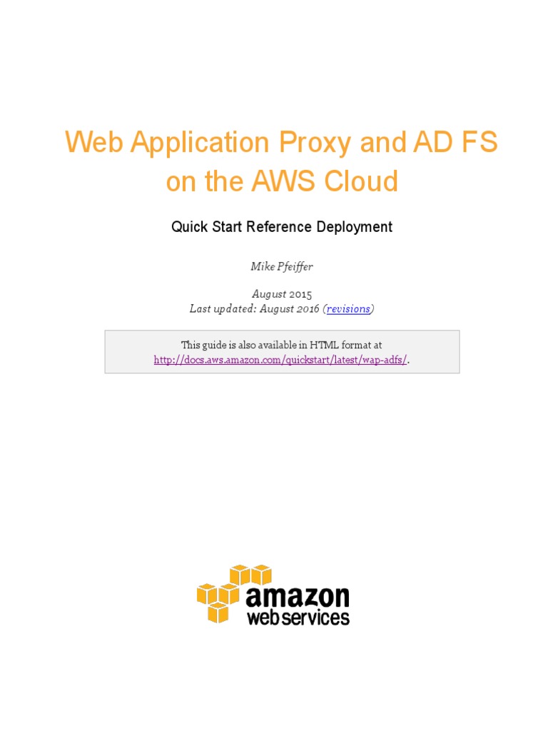 Web Application Proxy and ADFS On The AWS Cloud | PDF | Amazon Web ...