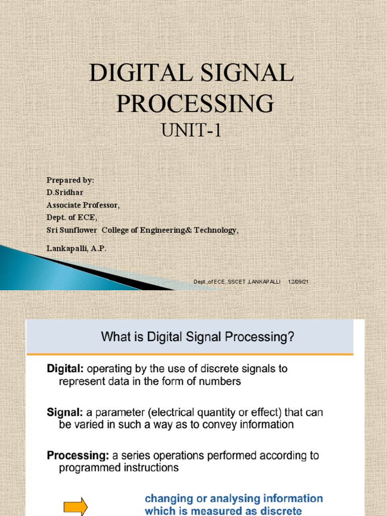 Introduction to Digital Signal Processing: An Overview of Key Concepts ...