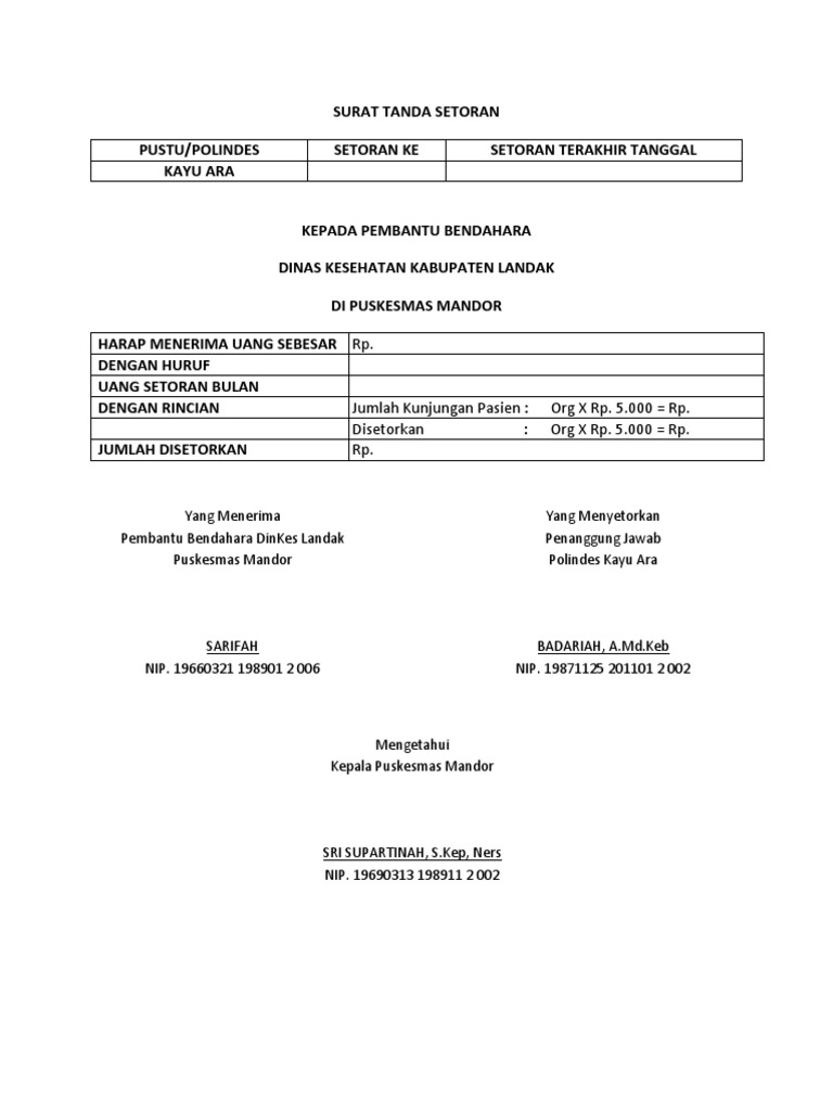 Surat Tanda Setoran | PDF