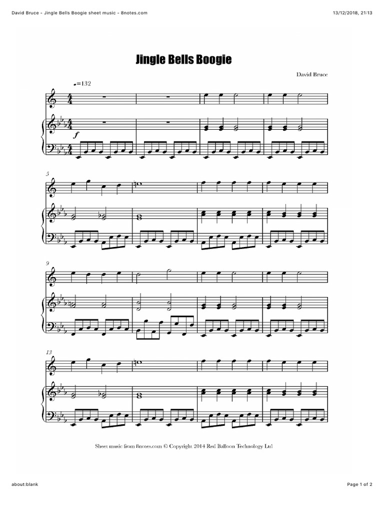 David Bruce - Jingle Bells Boogie Sheet Music | PDF