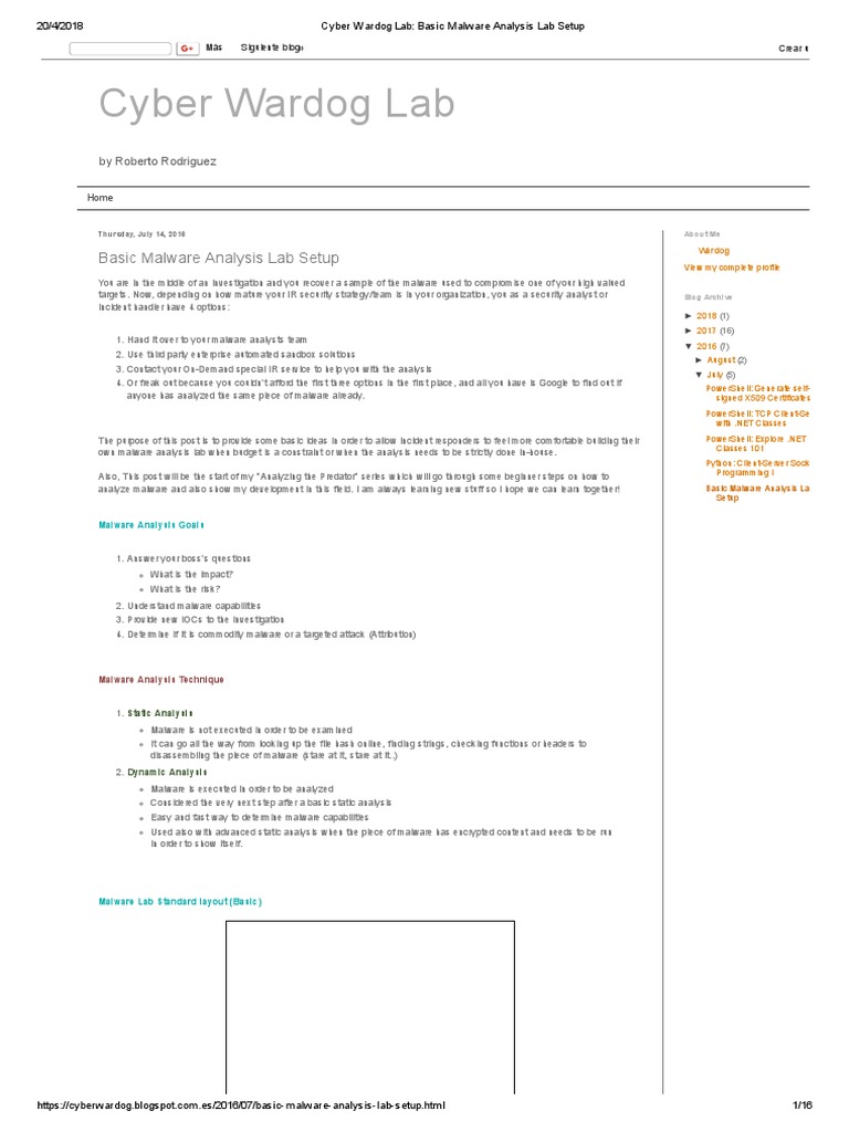 Cyber Wardog Lab - Basic Malware Analysis Lab Setup | PDF | Windows ...