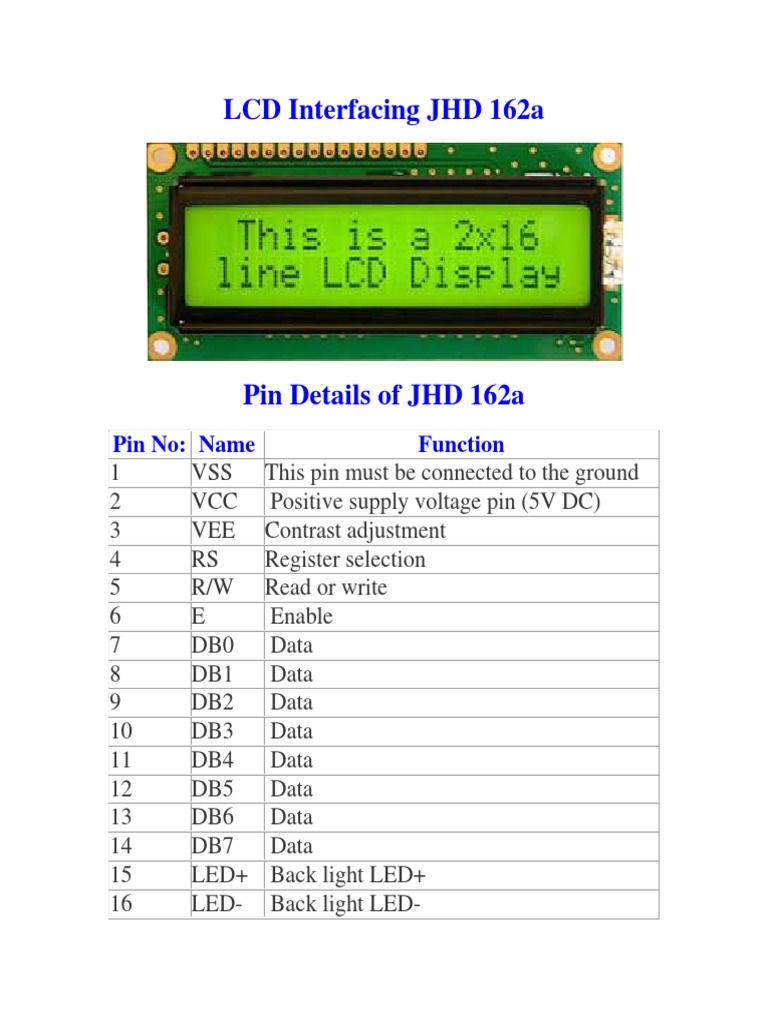 LCD Interfacing Guide | PDF | Technology & Engineering