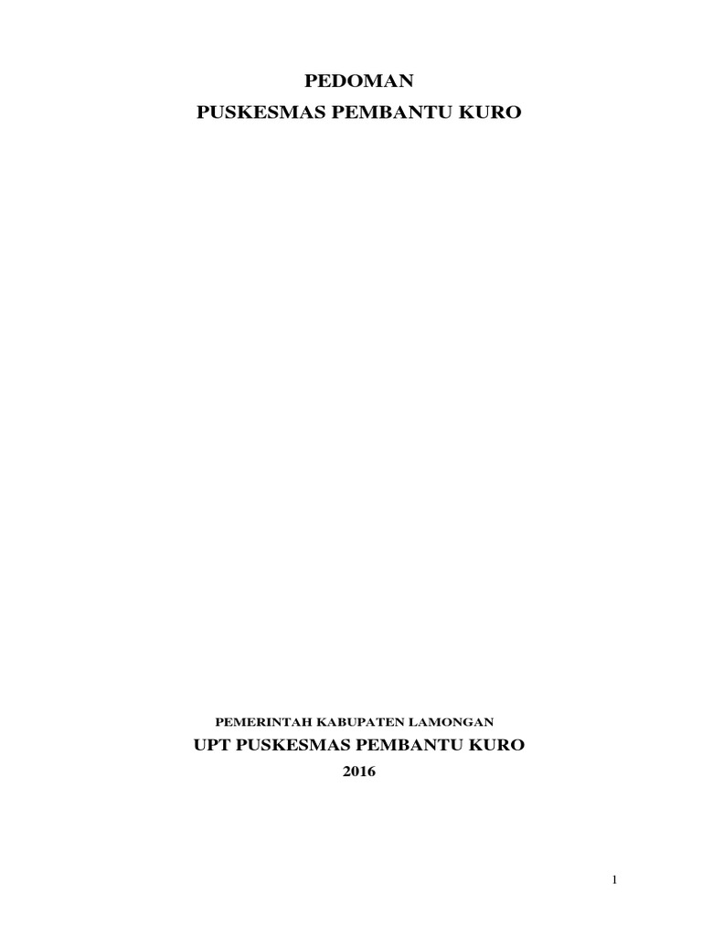 PEDOMAN KERJA PUSTU Kuro | PDF
