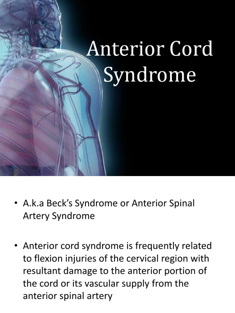 Anterior Cord Syndrome Overview | PDF | Science & Mathematics