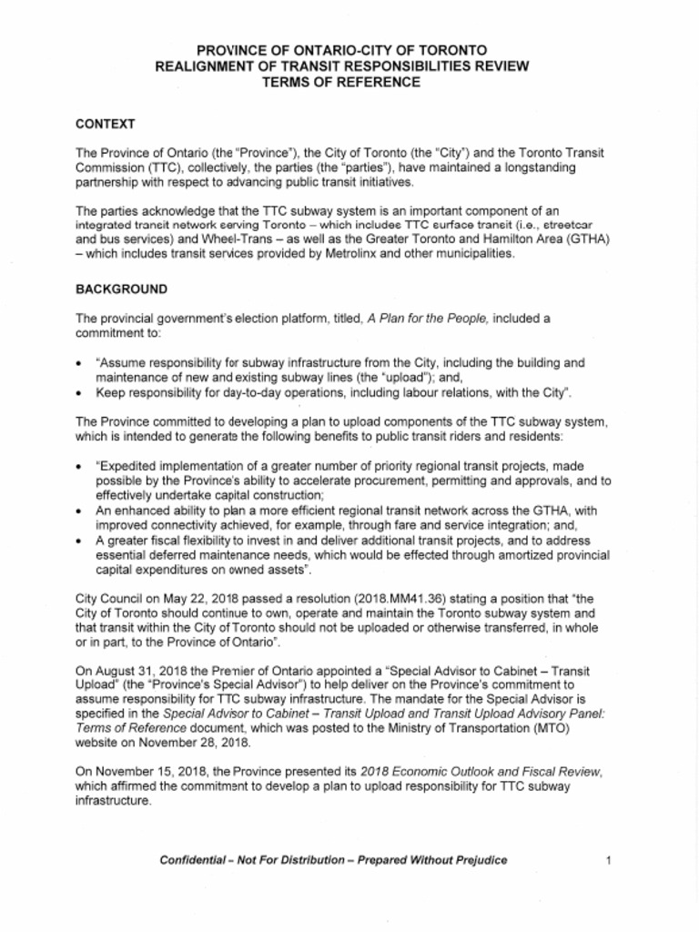 TTC Subway Upload Agreement | PDF