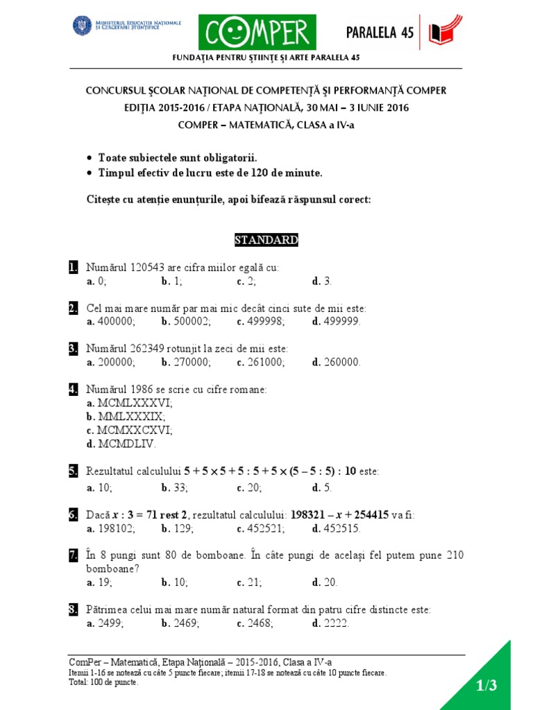 Comper Mate Cls IV (2015-2016)