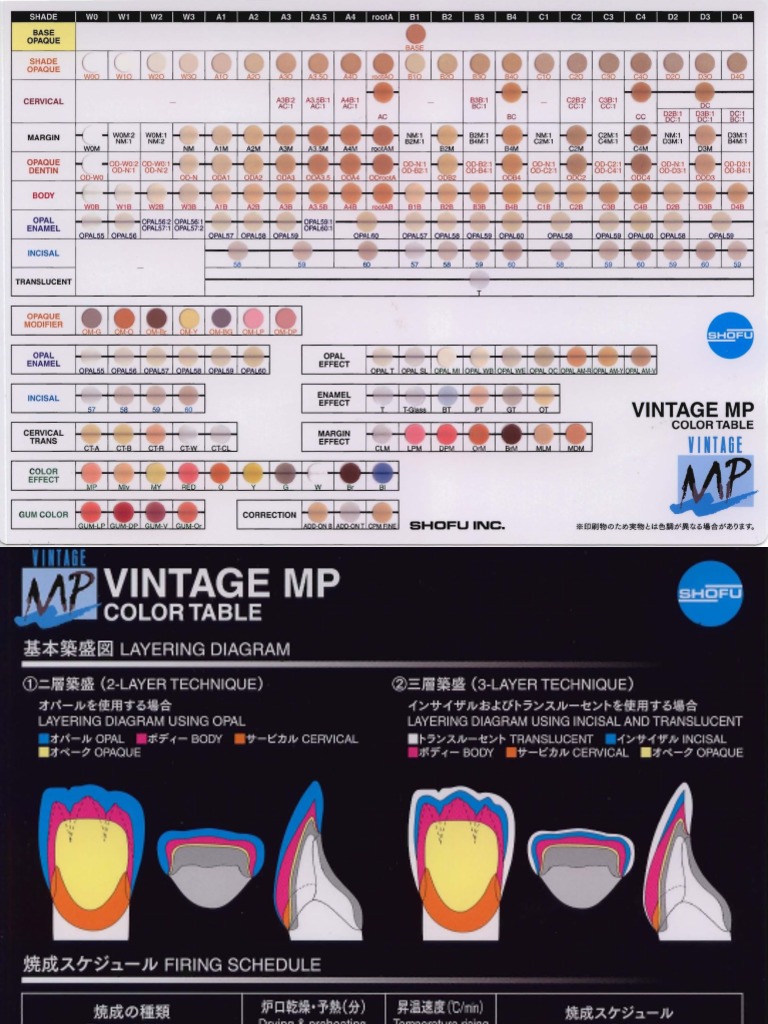 Dental Shade Guide Color Table | PDF