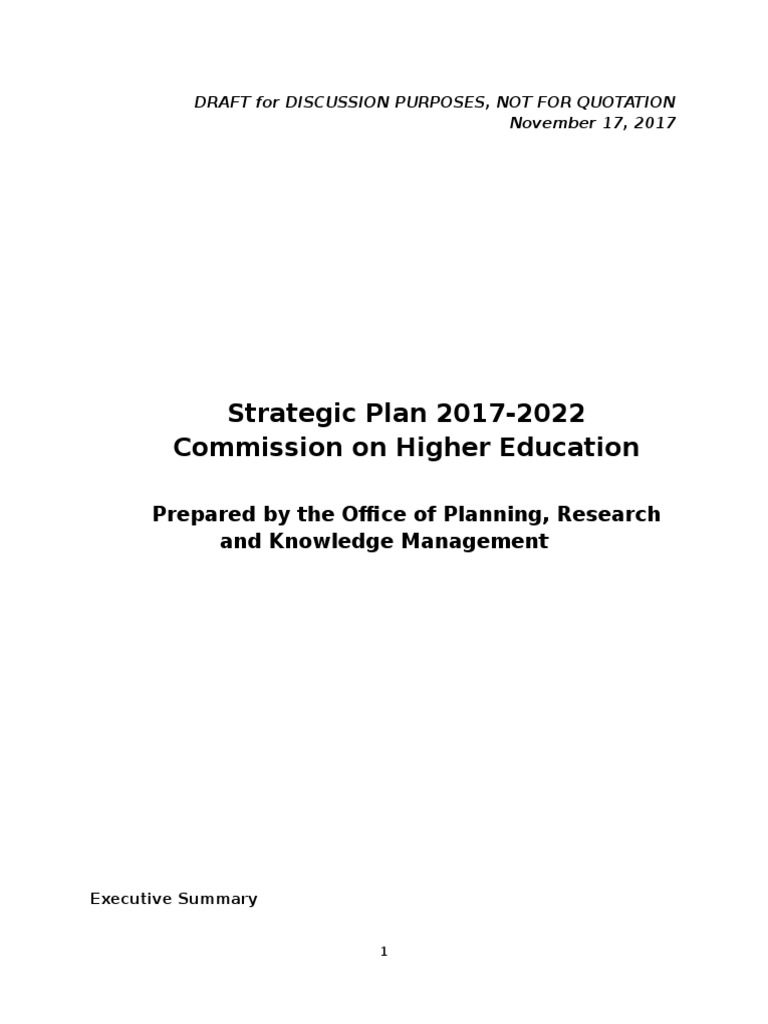 CHED Strategic Plan 2017-2022 Overview | PDF | Academic Degree | Higher ...