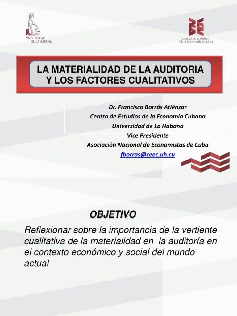 Materialidad Auditoria Francisco Borras | PDF | Cuba | Auditoría