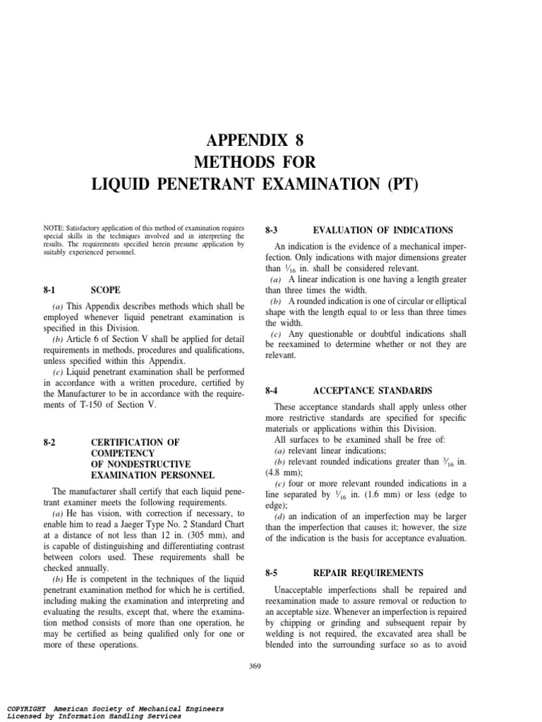Asme Viii D1 Ma Appendix 8 Pdf Pdf Nondestructive Testing Welding