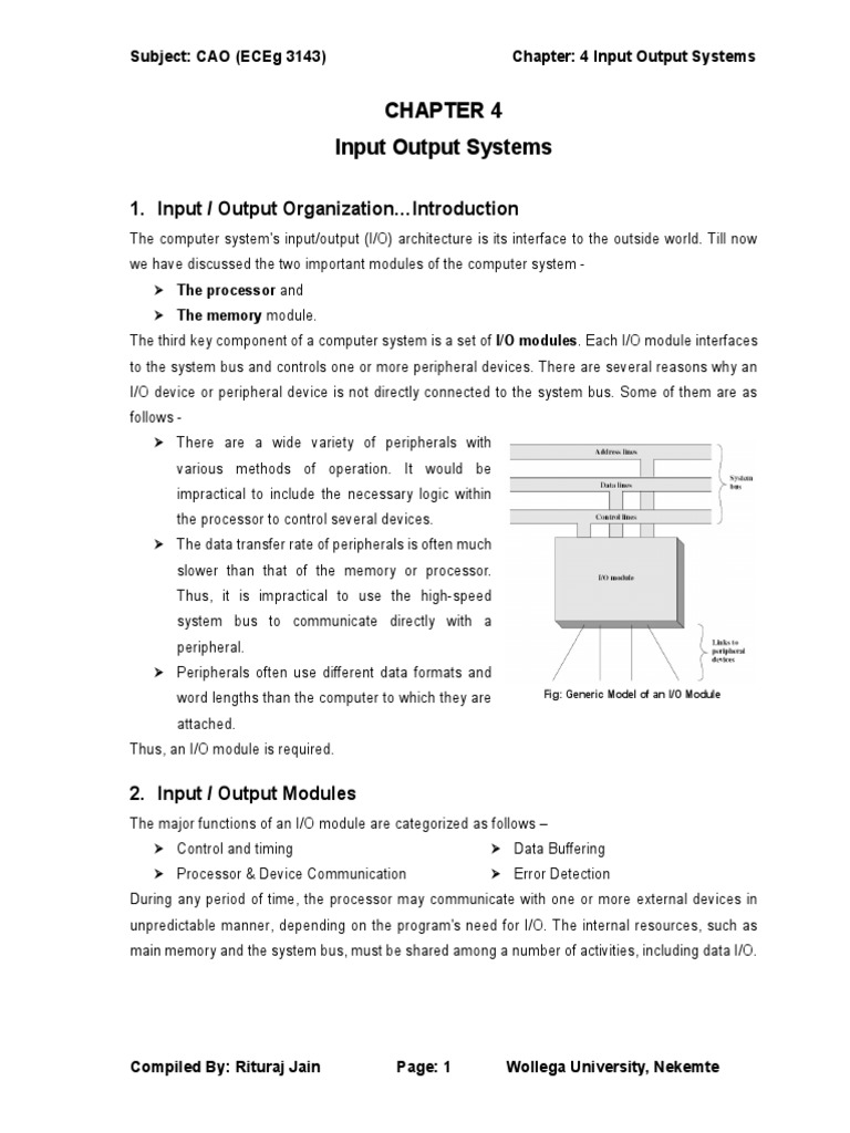 Chapter 4 PDF | PDF | Input/Output | Central Processing Unit