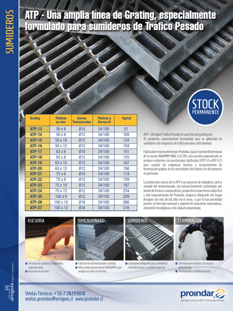 ATP Grating (Arrigoni Trafico Pesado) - Proindar | PDF | Metales de ...
