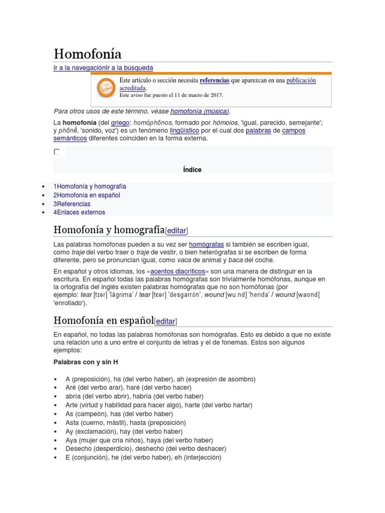Homofonía | PDF | Lengua española | Semiótica